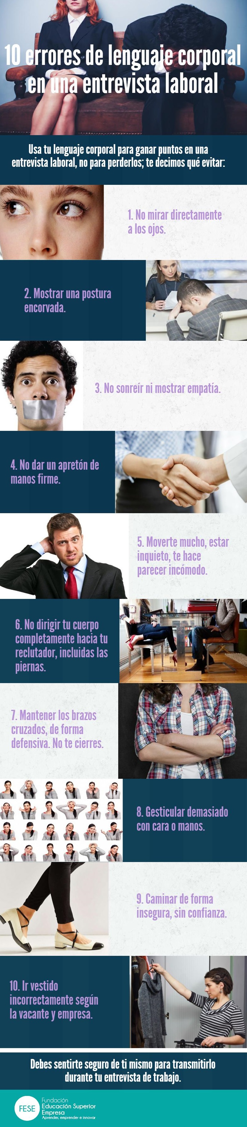 Errores de lenguaje corporal que debes evitar en una entrevista de trabajo